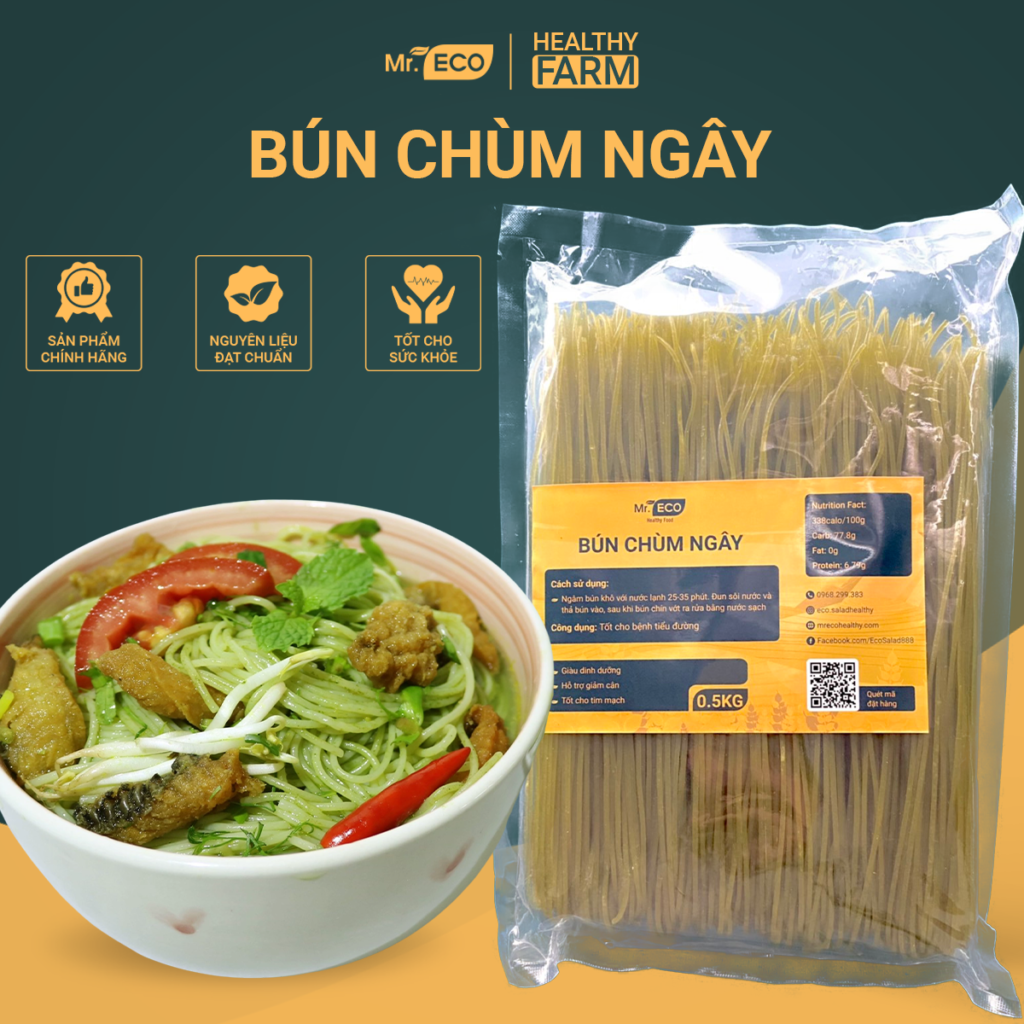 Bún Chùm Ngây Hữu Cơ - Gói 500g - Mr.Eco Healthy Food